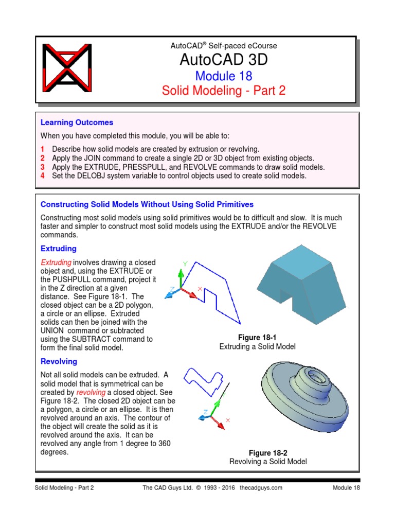 Autocad 3d Module 18 PDF | PDF | 3 D Computer Graphics | Computer Aided ...