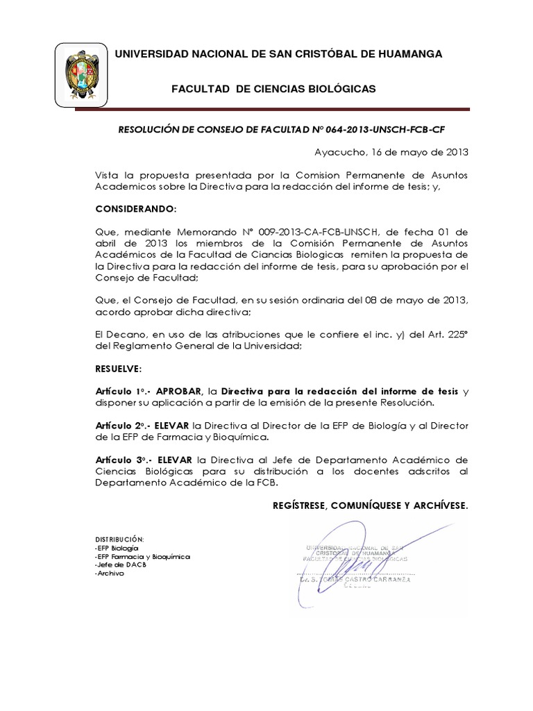 Directiva de Elaboración de Informe de Tesis 2013 | PDF | Comillas ...