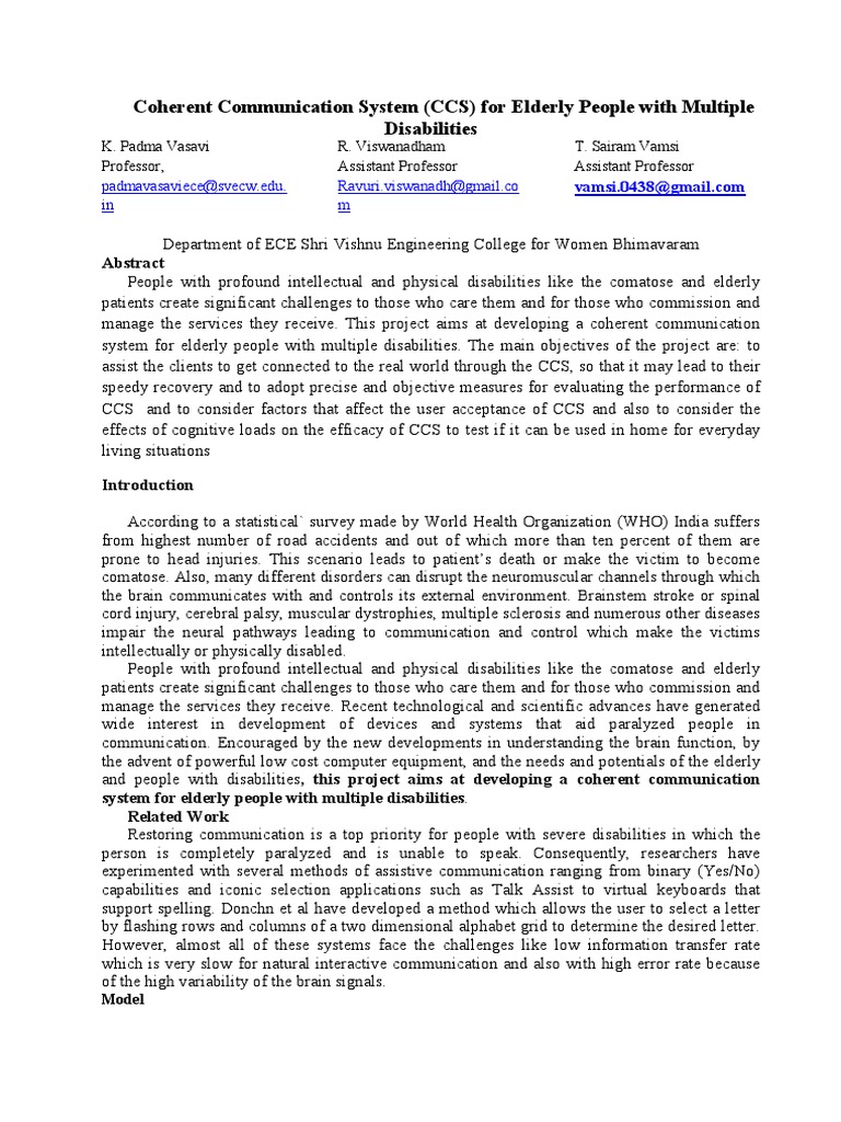 Coherent Communication System | PDF | Disability | Nervous System