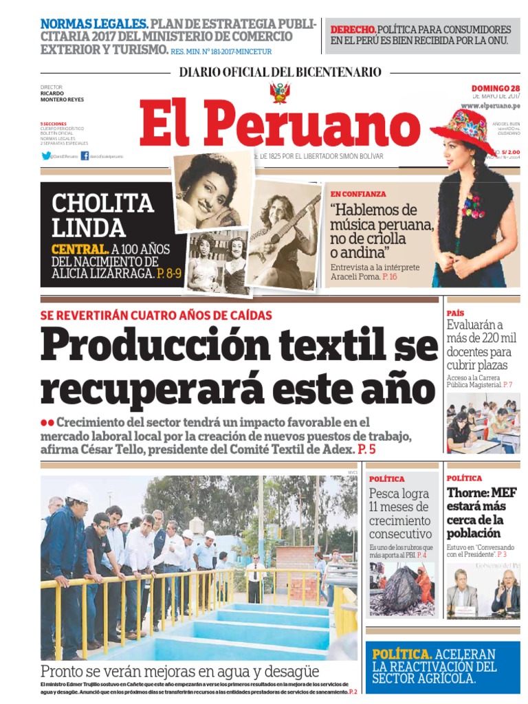 Diario Oficial El Peruano Edicion Domingo 26 | Descargar gratis PDF ...