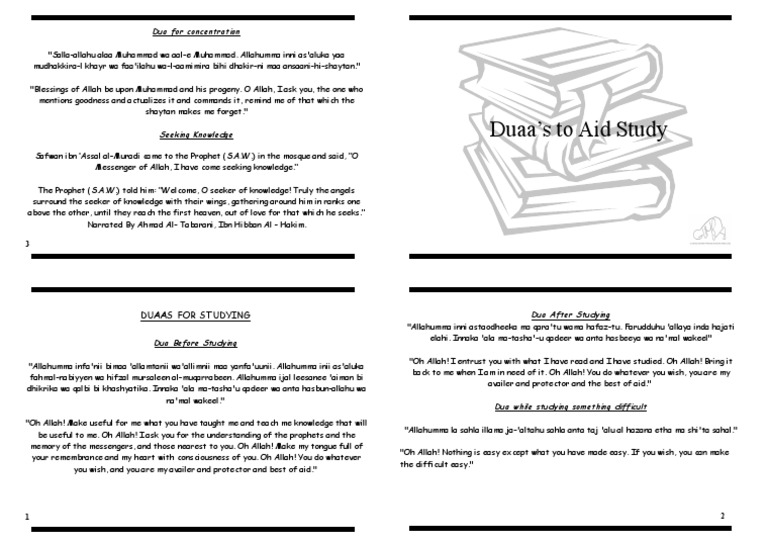 Dua For Study | PDF | Islamic Belief And Doctrine | Muhammad