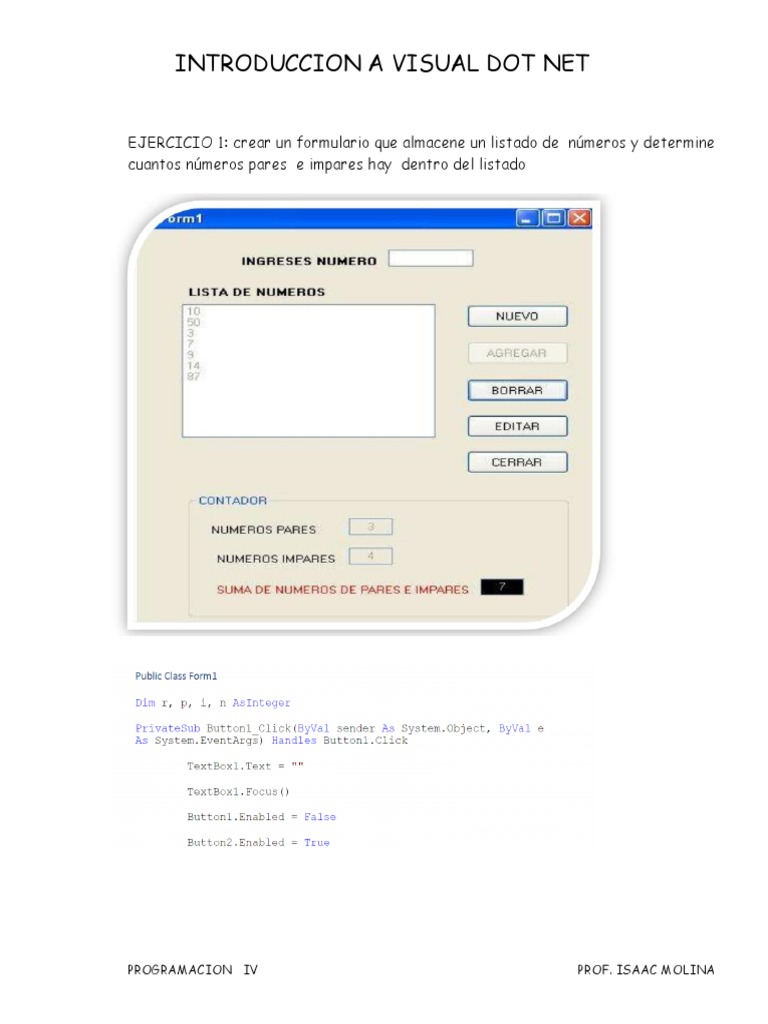 Ejercicios Visual Basic 2012 | PDF