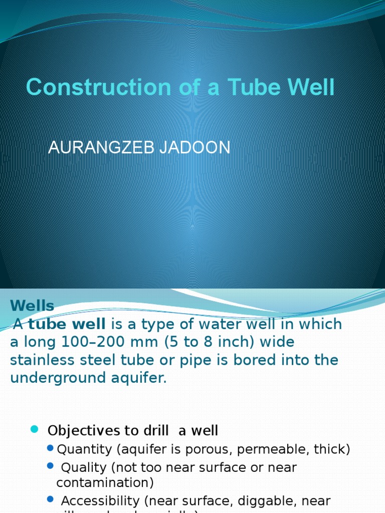 Construction of A Tube Well | PDF | Infrastructure | Chemical Engineering