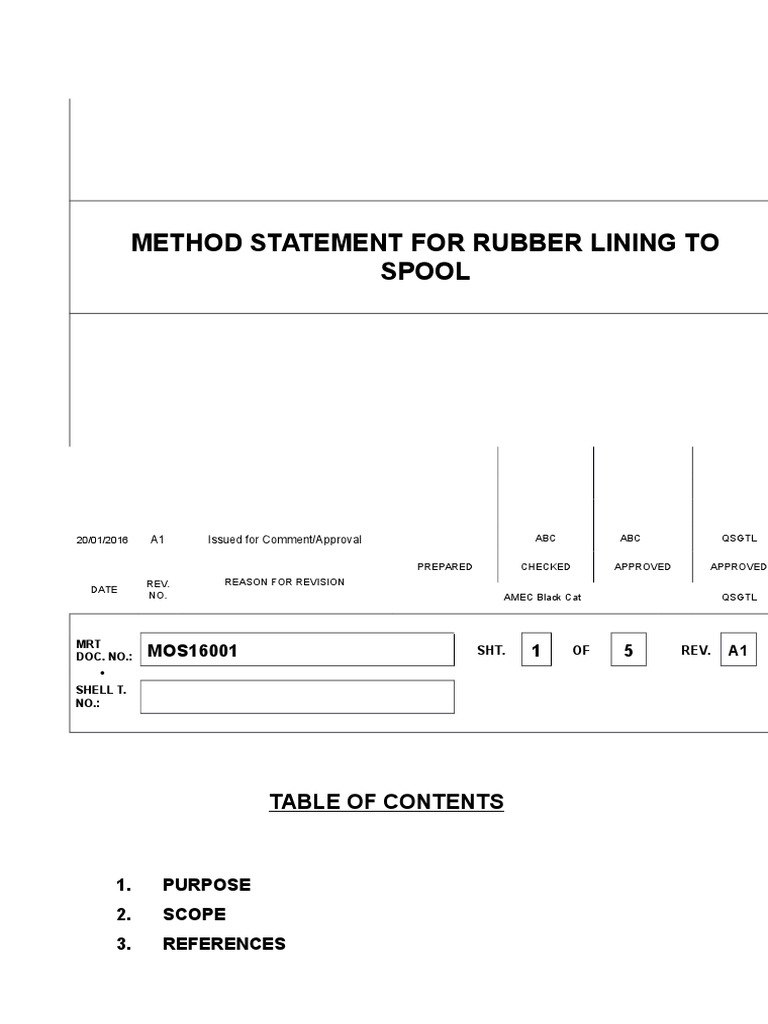 Method Statement For Rubber Lining | PDF | Quality Assurance | Natural ...