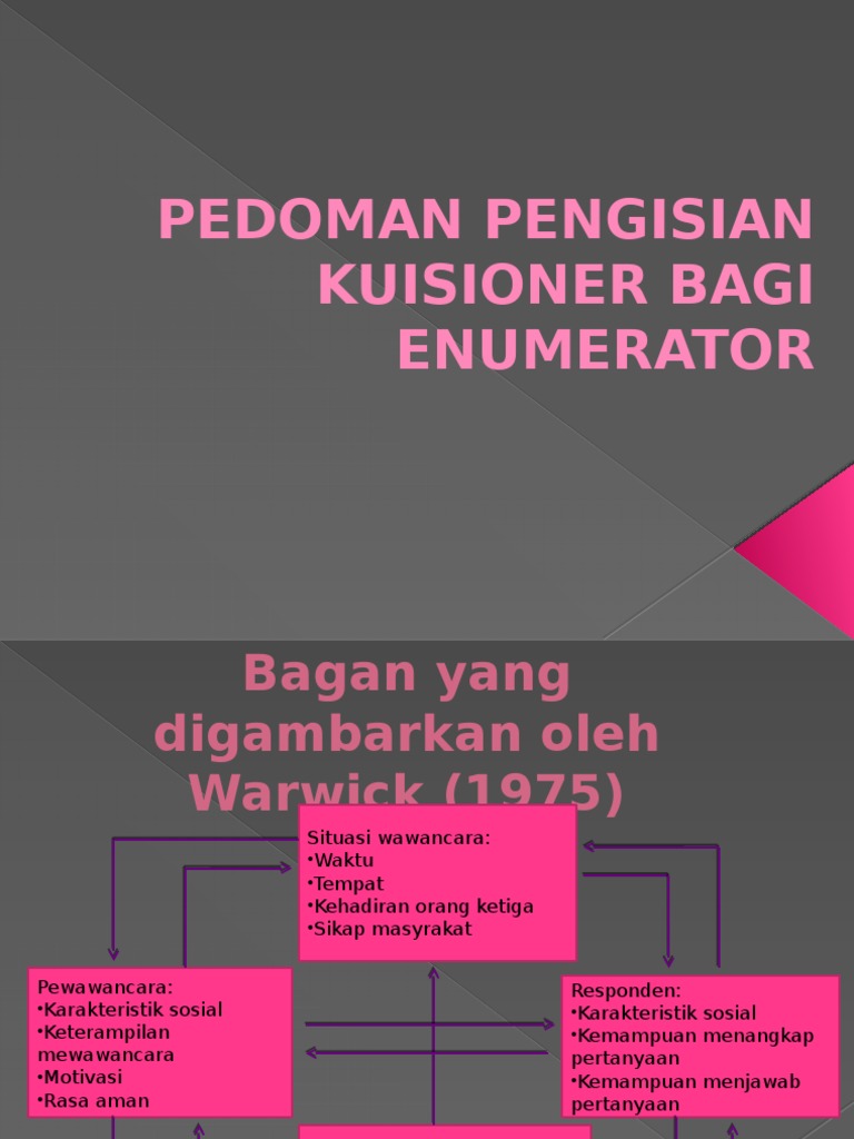 Petunjuk Pengisian Kuisioner Bagi Enumerator | PDF
