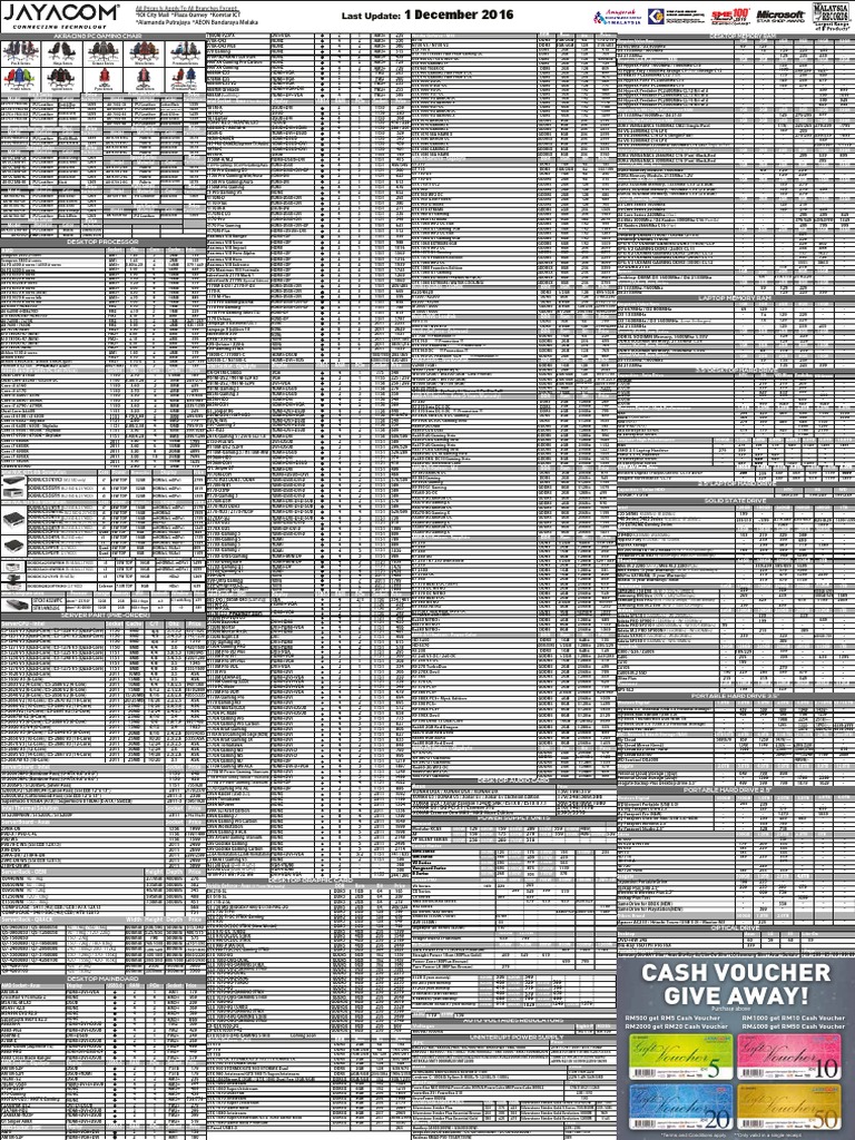 Jayacom Hardware Price List - 28 | PDF | Computer Data | Computer Hardware