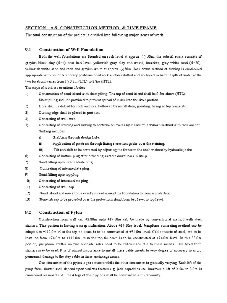 Section A-9: Construction Method & Time Frame | PDF | Deep Foundation ...