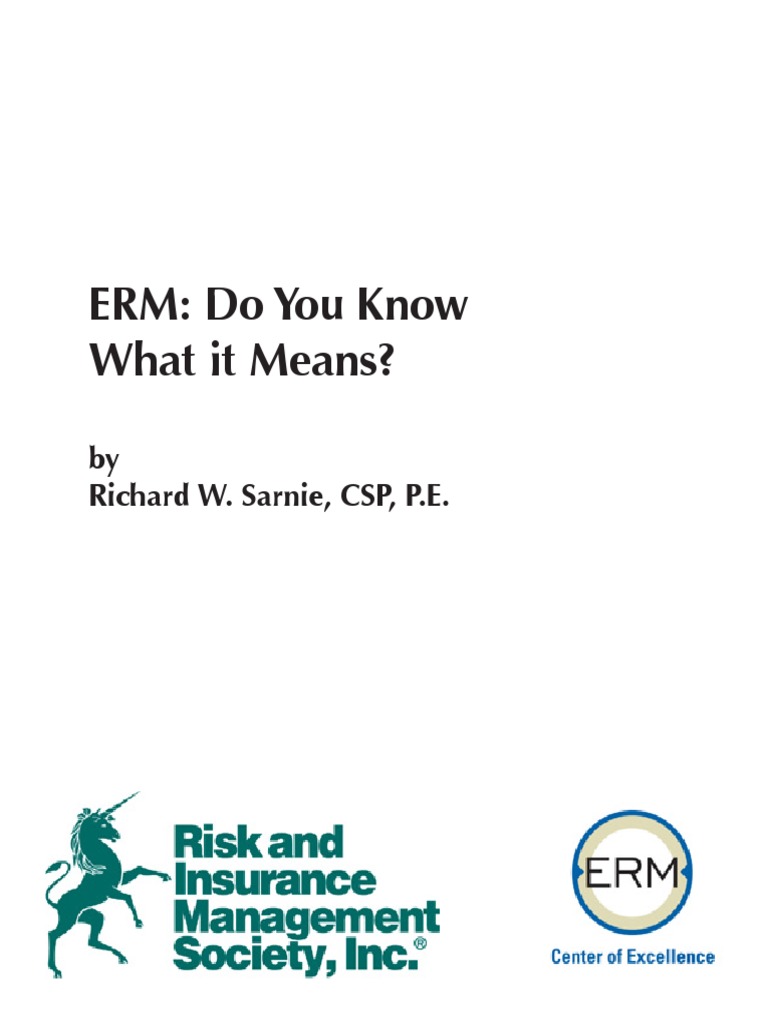 ERM Do You Know What It Means | PDF | Enterprise Risk Management | Risk ...