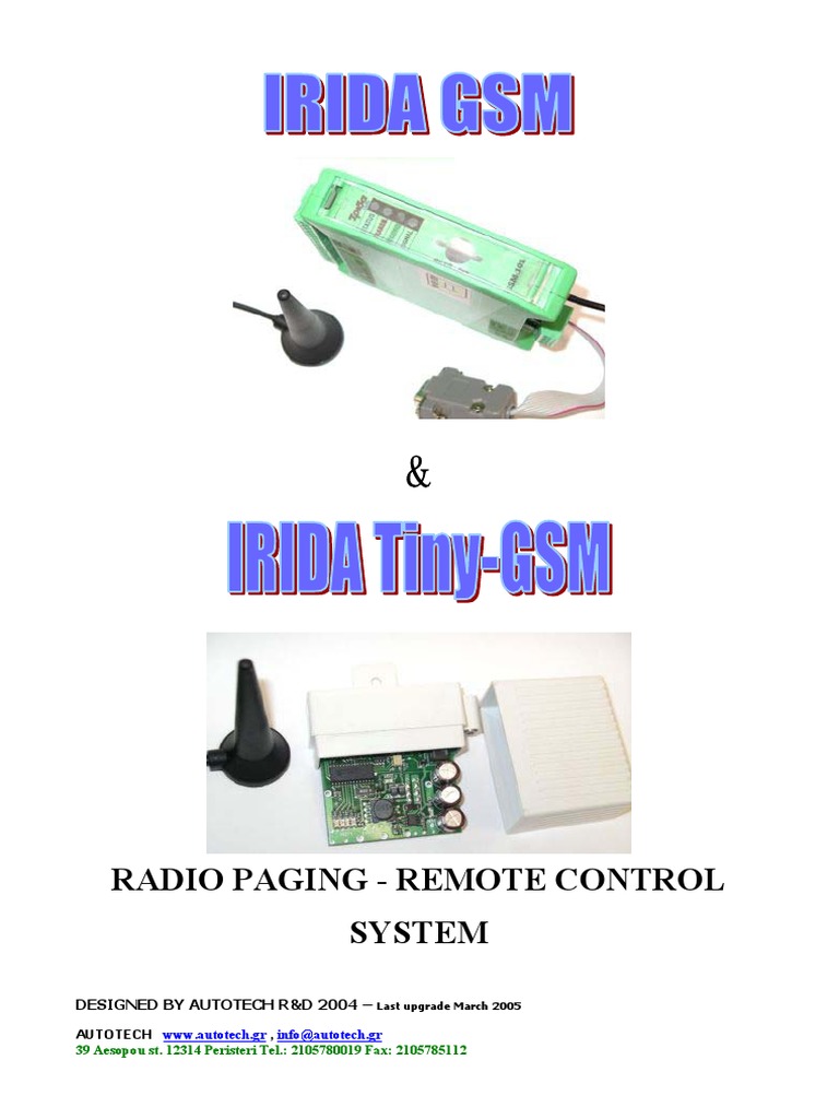 Radio Paging - Remote Control System: Designed by Autotech R&D 2004 | PDF | Short Message ...