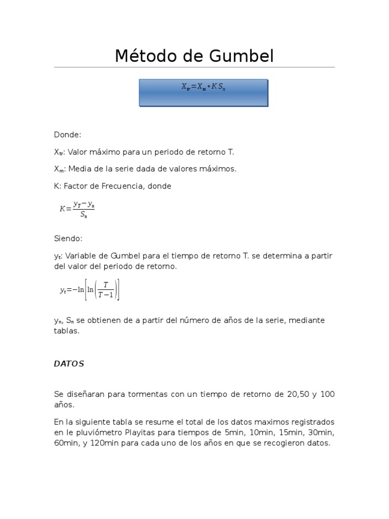 Metodo de Gumbel | PDF | Precipitación | Meteorología