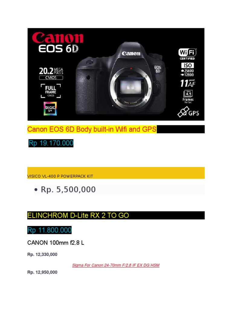 Canon EOS 6D Body Built | PDF | Games & Activities | Computers