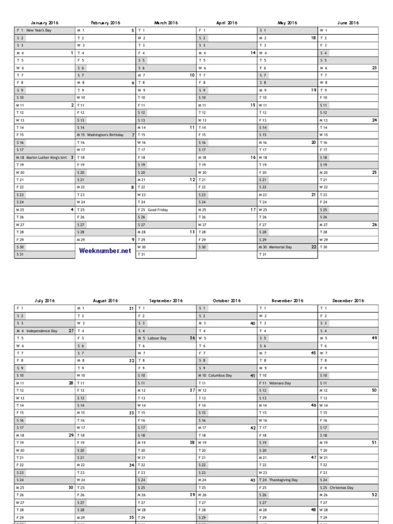 Calendar 2016 | PDF | Observances | Holidays