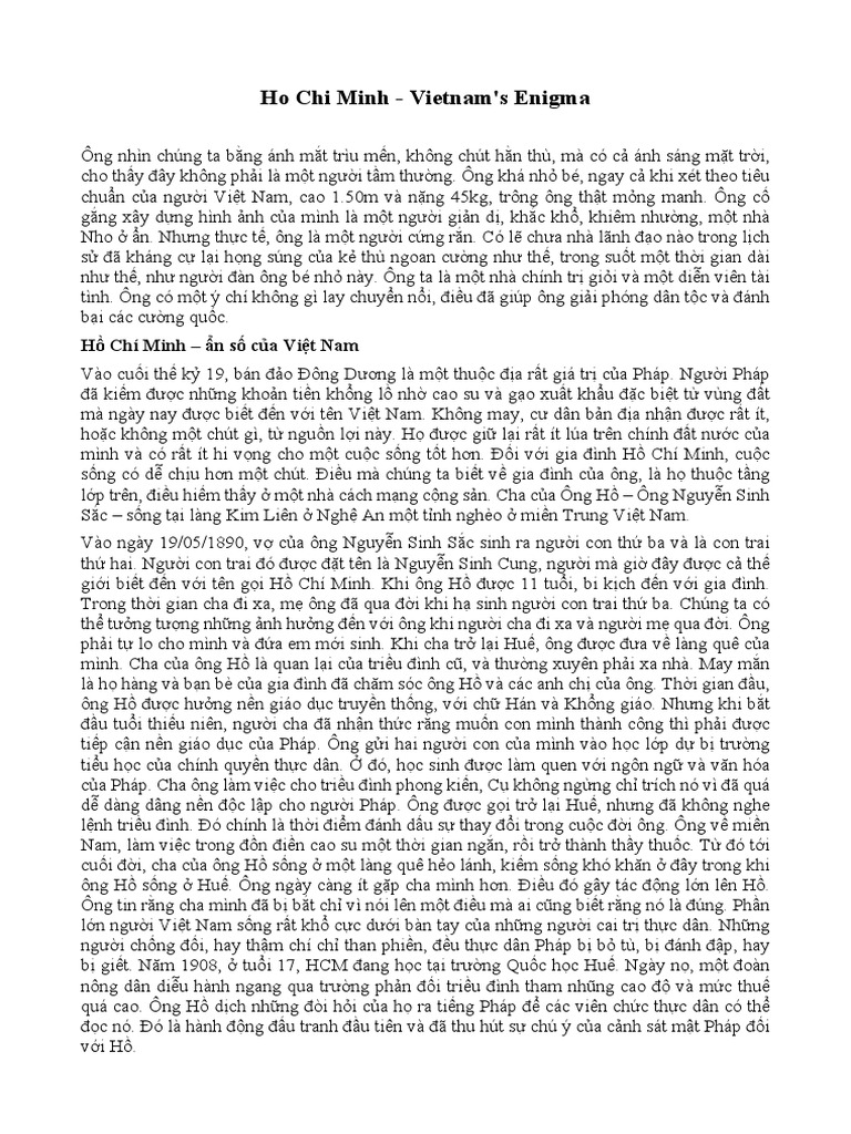 Ho Chi Minh - Vietnam's Enigma | PDF