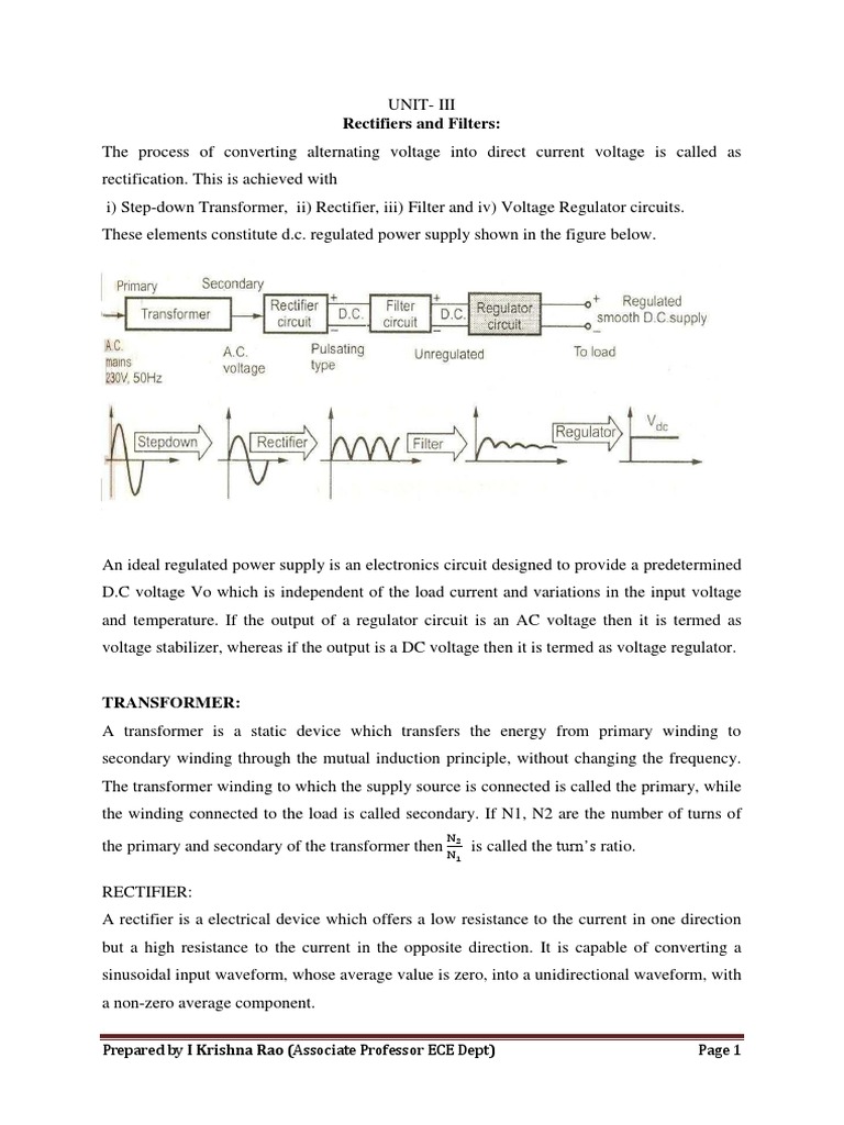 R13 EDC Unit-3 | PDF | Rectifier | Electronic Filter