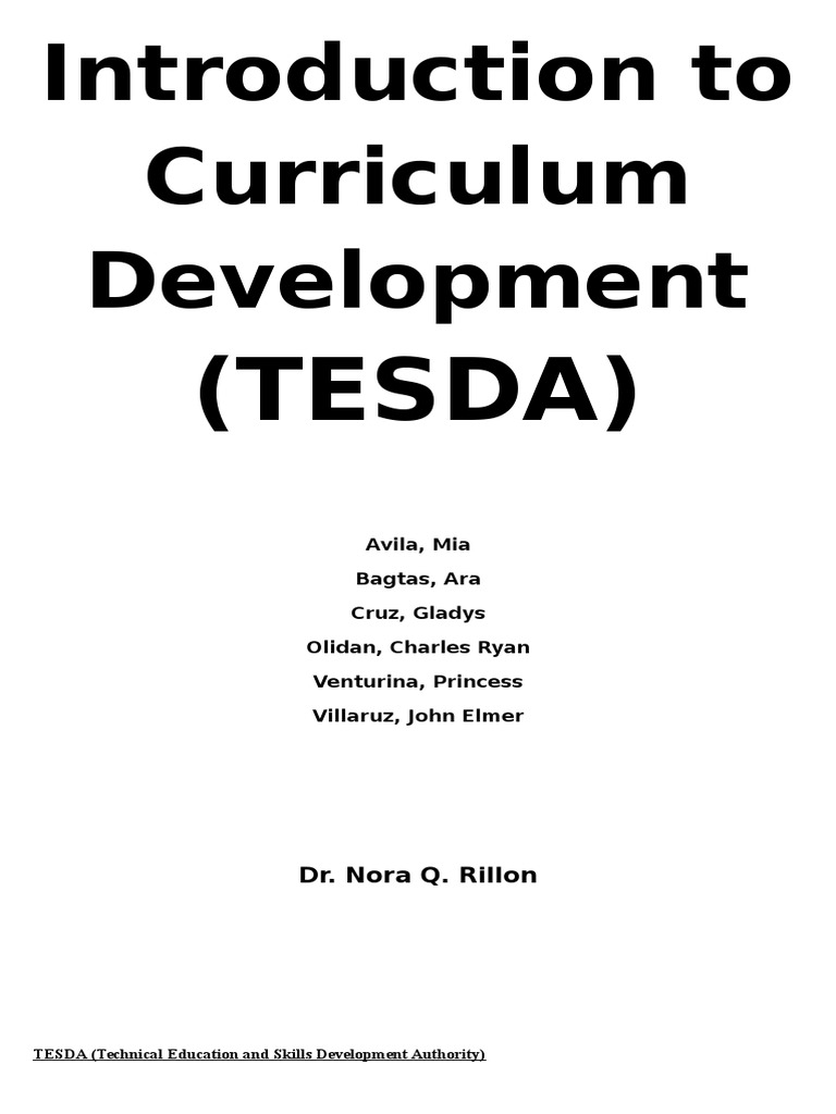 Introduction To Curriculum (TESDA) | PDF | Vocational Education | Labour