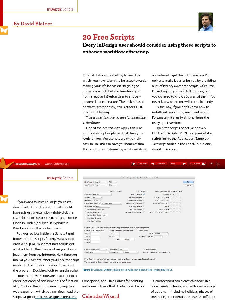InDesign - 20 Free Scripts PDF | PDF | Adobe In Design | Scripting Language