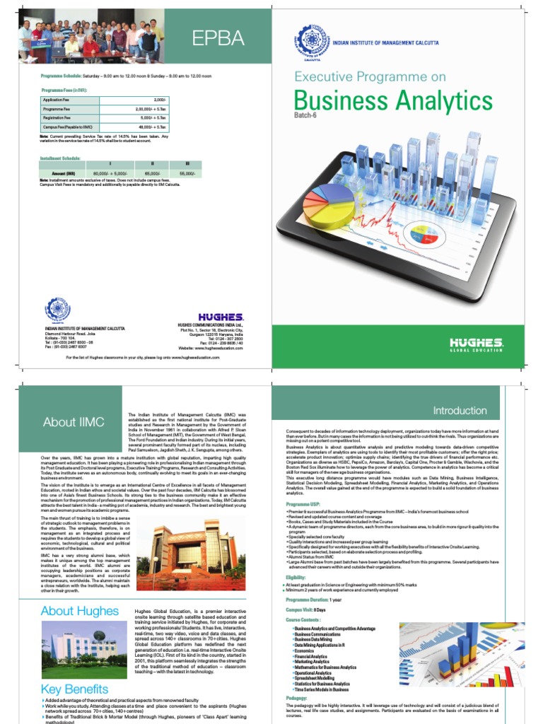 Business Analytics Brochure - IIMC | PDF | Analytics | Business Business Analytics Brochure - IIMC | PDF | Analytics | Business