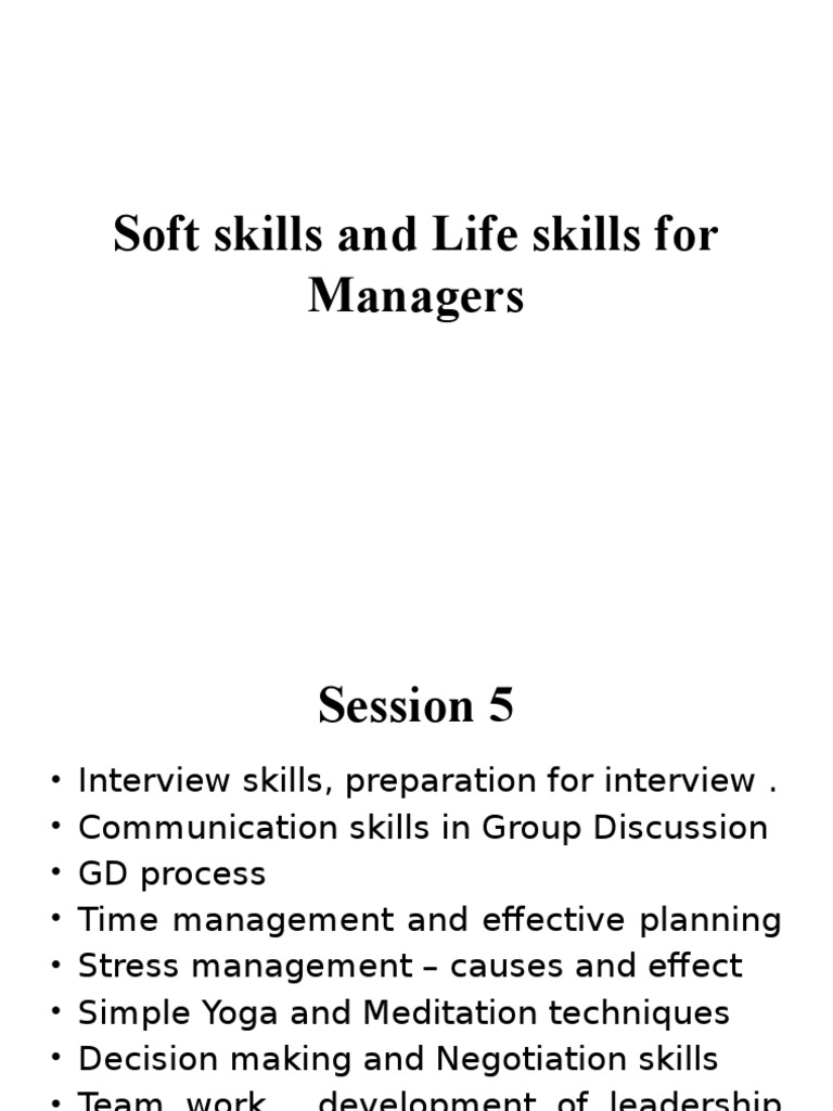Softskills and Lifeskills For Managers Session 5 | PDF | Time ...