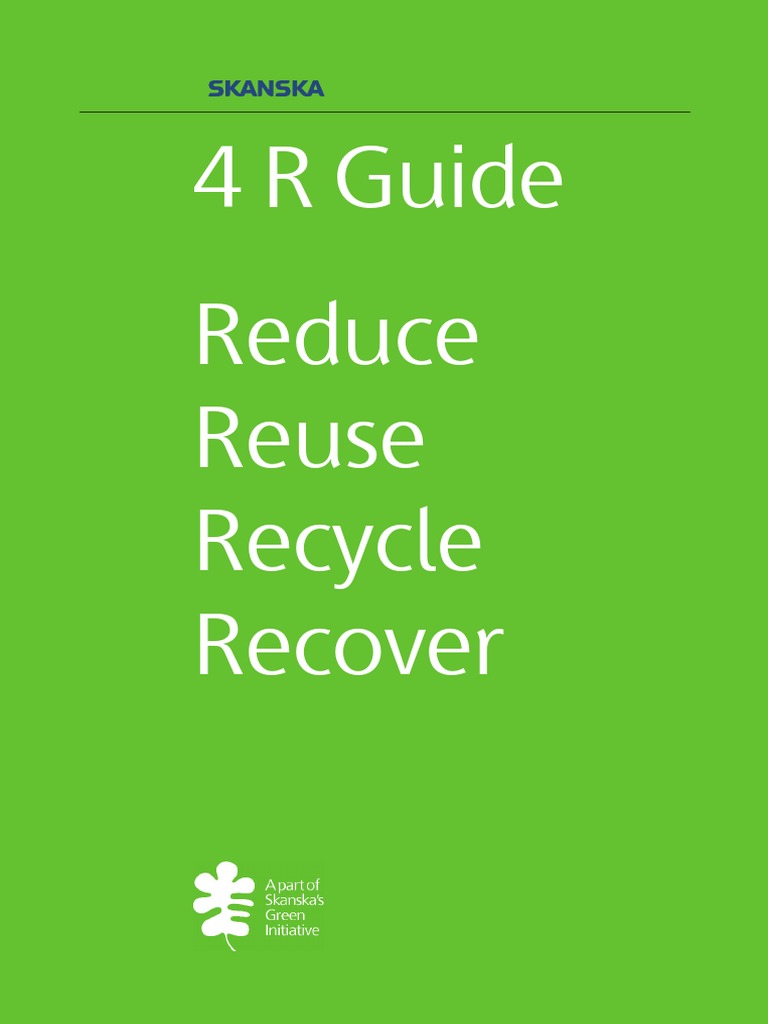 4 R Guide Reduce Reuse Recycle Recover | PDF | Recycling | Waste