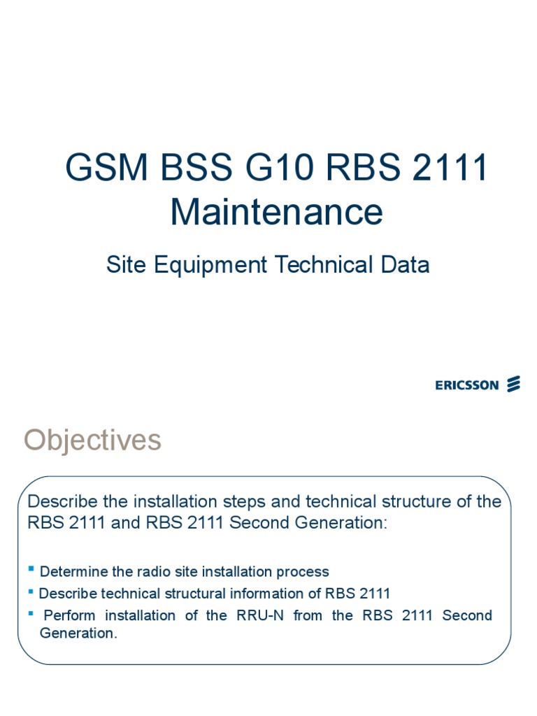 GSM Bss G10 Rbs 2111 Maintenance: Site Equipment Technical Data | PDF ...