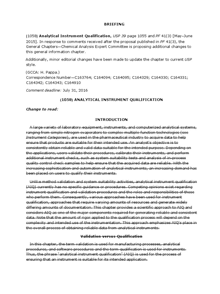 PF 42 - USP 1058 in Process Revision | PDF | Verification And ...