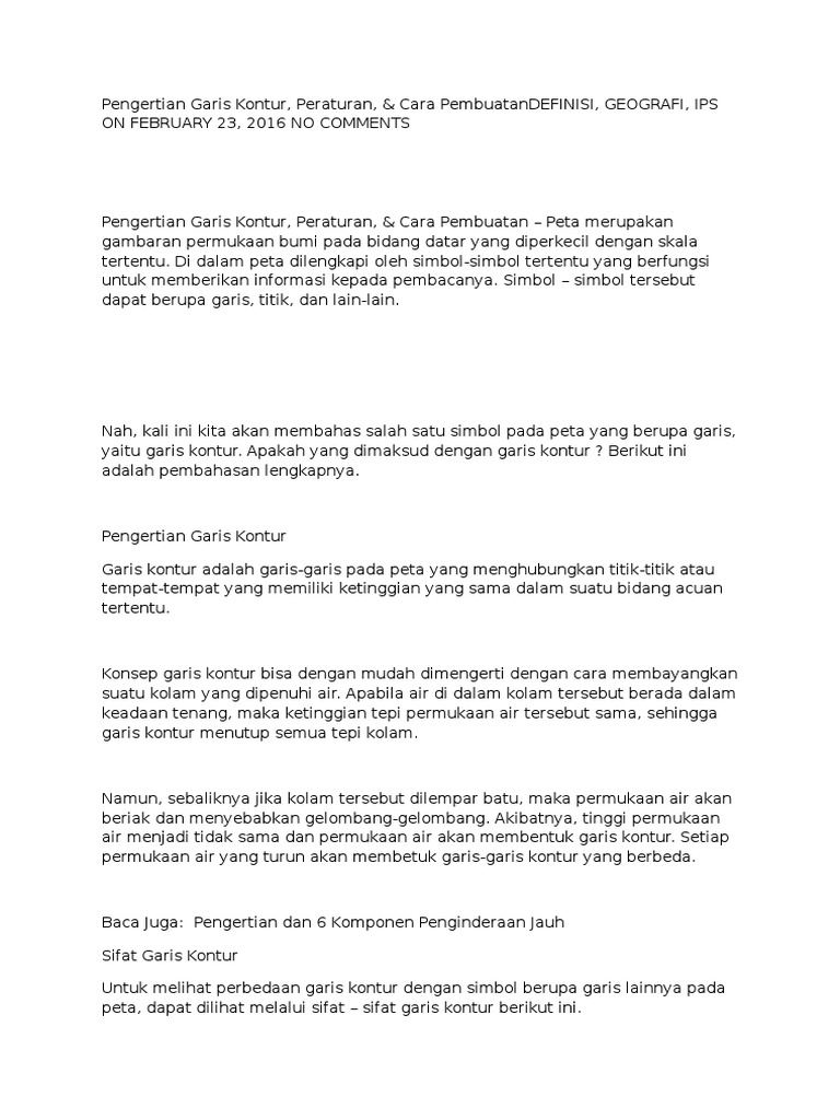 Pengertian dan Cara Pembuatan Garis Kontur | PDF | Metode & Bahan Ajar