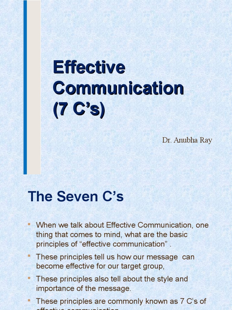 Seven C's of Effective Communication | PDF | Accuracy And Precision ...