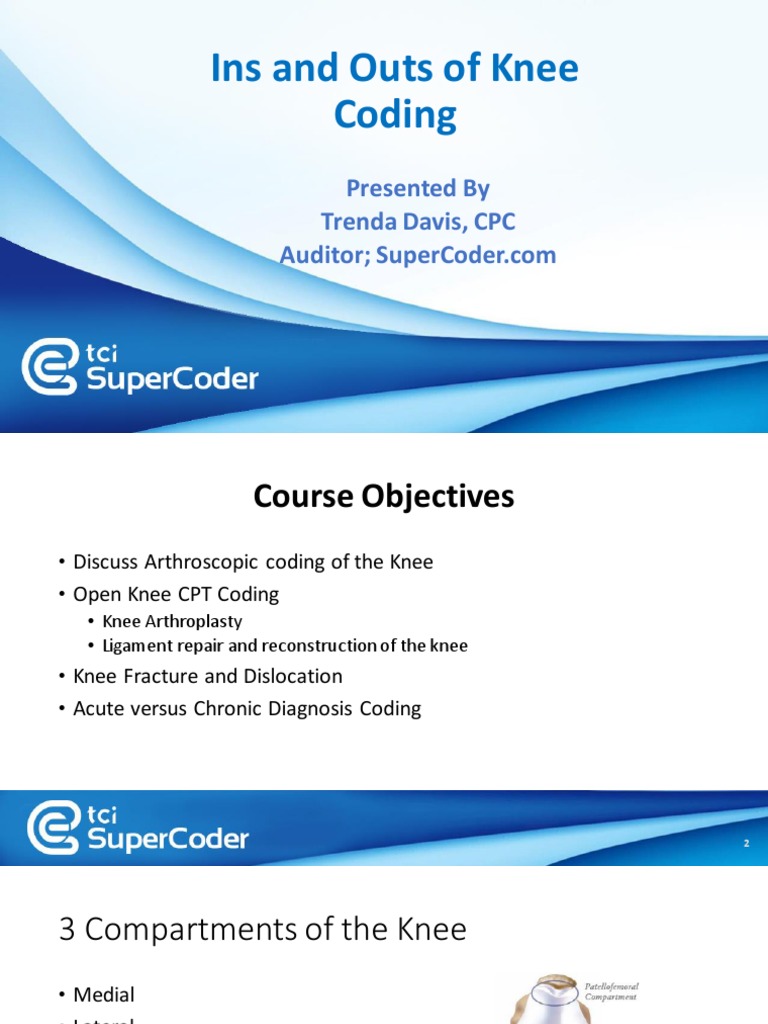 Ins and Outs of Knee Coding | PDF | Knee | Joints