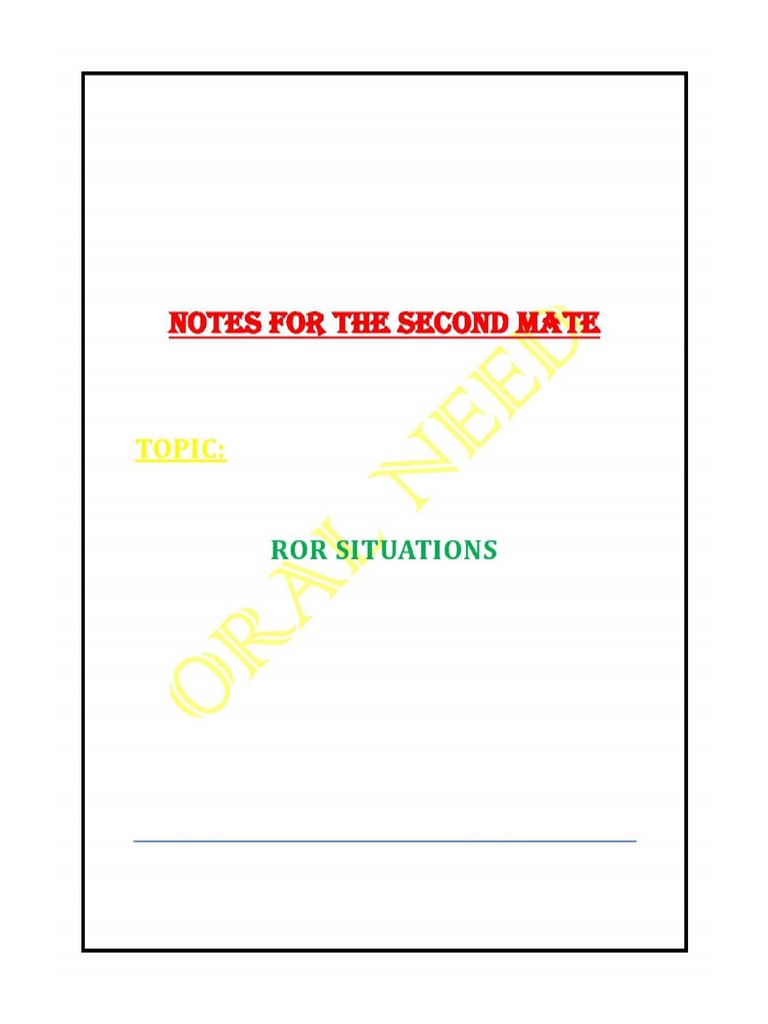 ROR Situations and Actions Explained | PDF | Windward And Leeward ...