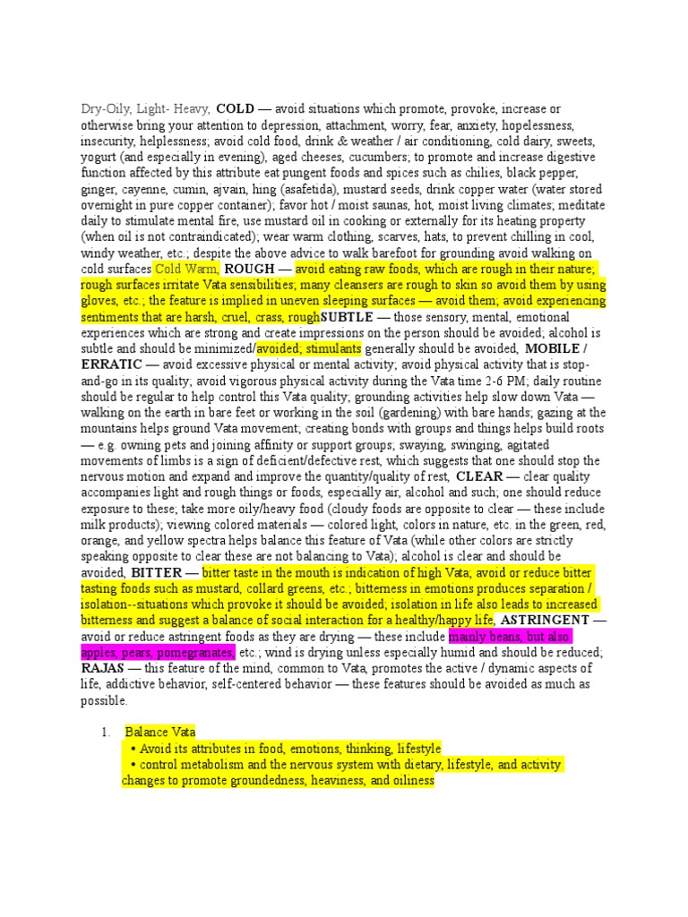 Vata Pacify | PDF | Ayurveda | Fruit