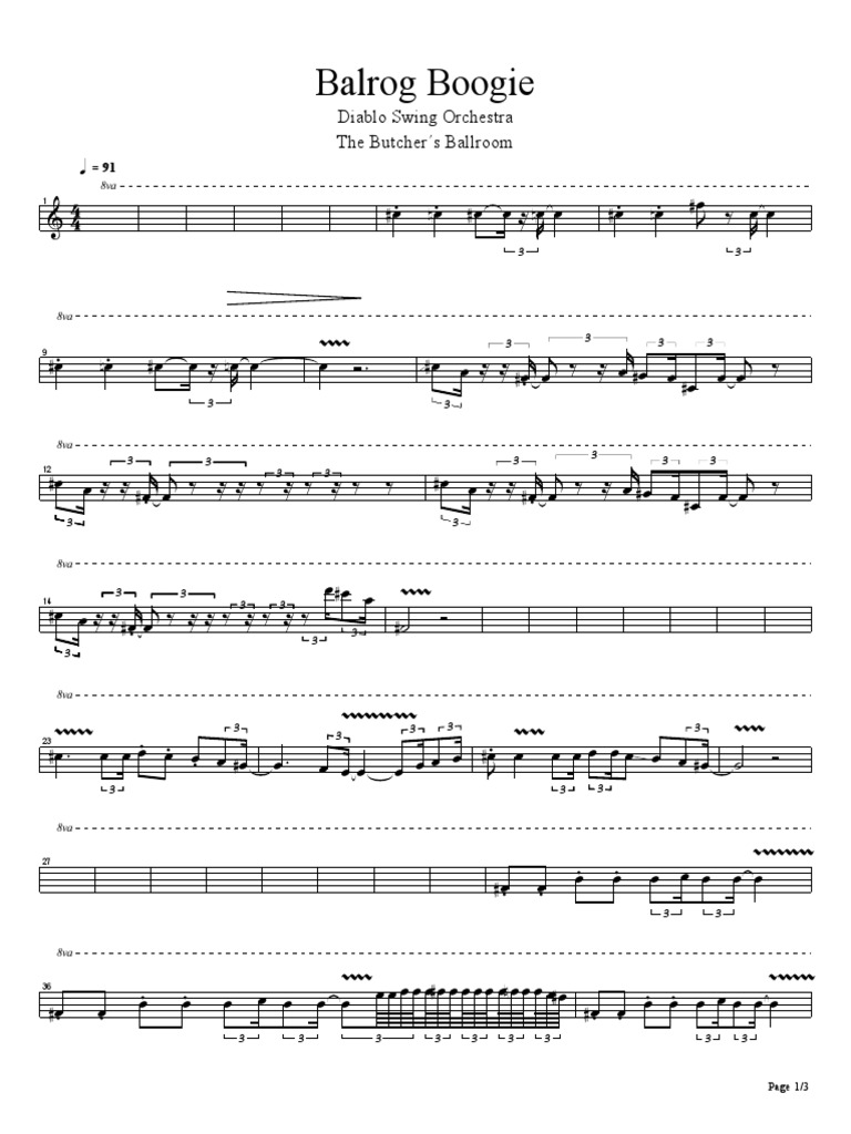 Diablo Swing Orchestra - Balrog Boogie | PDF