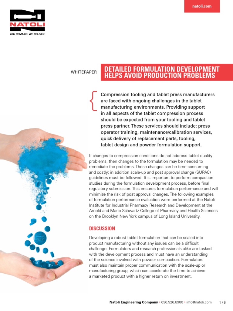 Detailed Formulation Development Helps Avoid Production Problems | PDF ...
