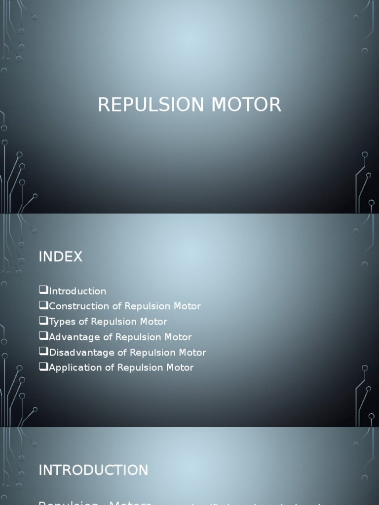 Repulsion Motor | PDF | Components | Rotating Machines