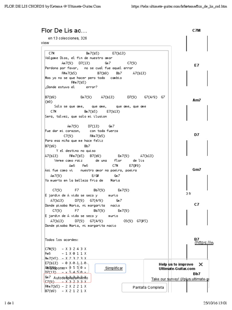 FLOR de LIS CHORDS by Ketama @ | PDF | Plantas | Naturaleza
