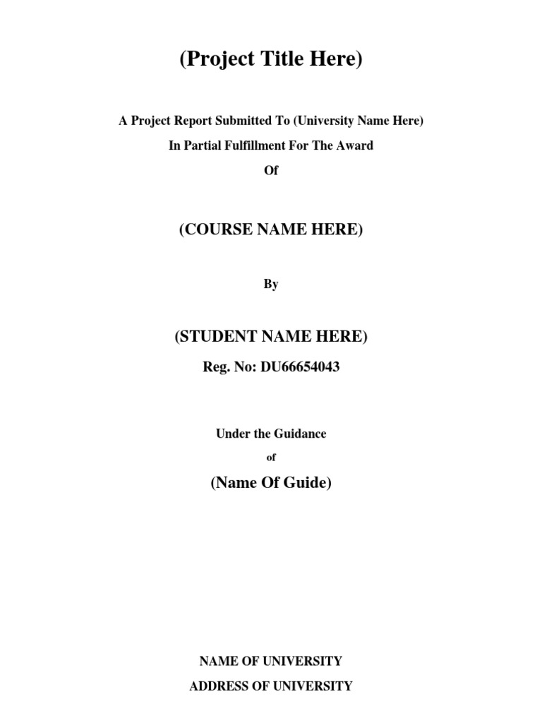 Project Report Format Example