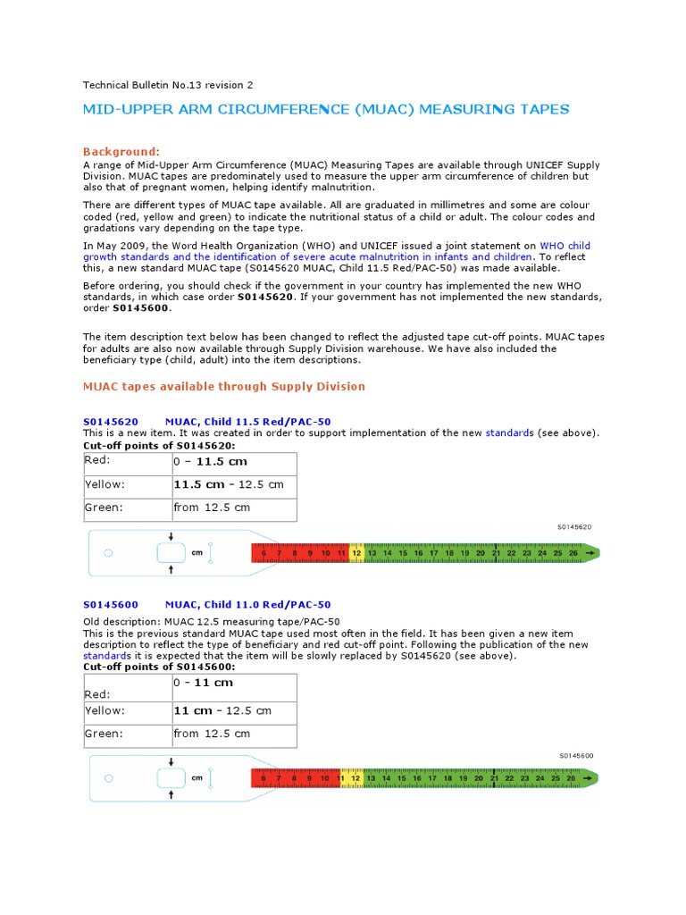 Mid Upper Arm Circumference Measuring Tapes | PDF | Wellness | Medical