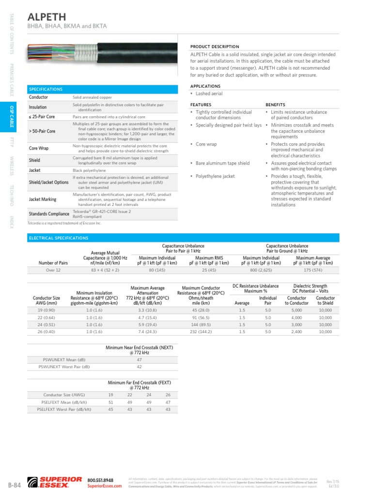 Bhba, Bhaa, Bkma and Bkta: Specifications | PDF | Cable | Electricity