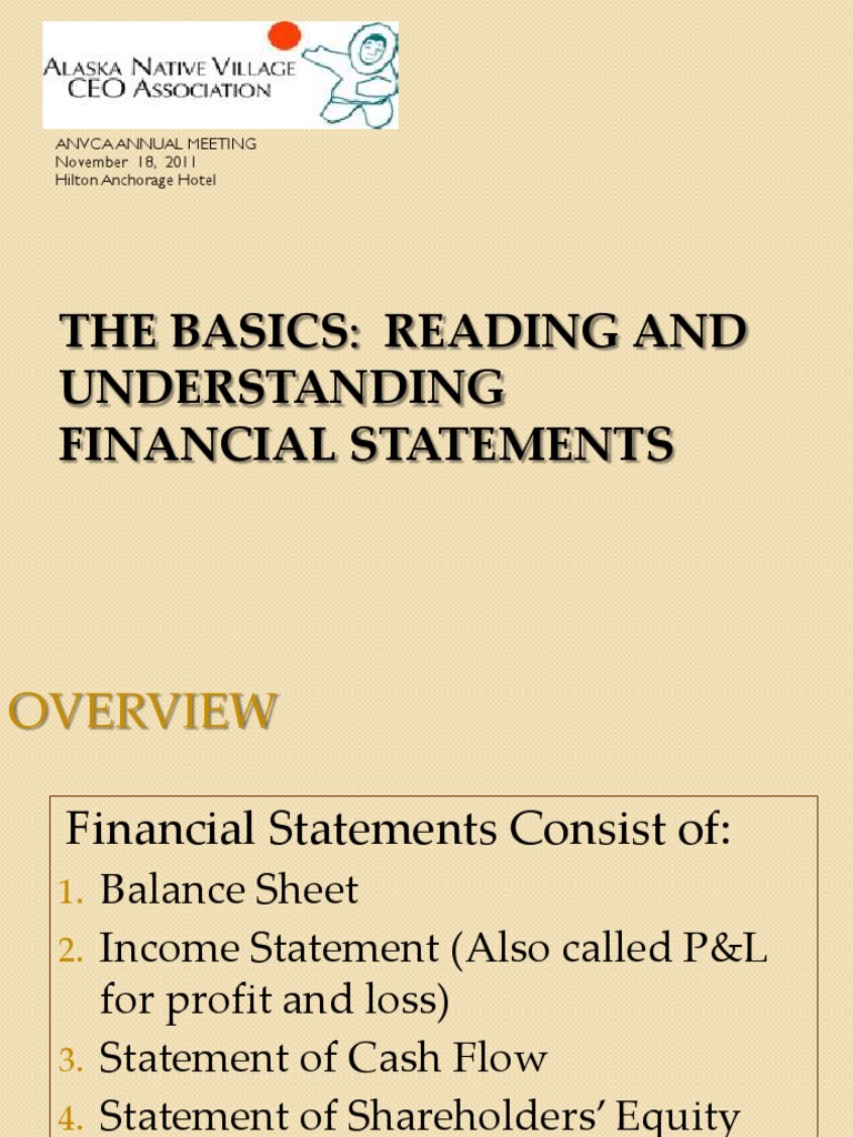 4 The Basics Reading and Understanding Financial Statements PDF | PDF ...