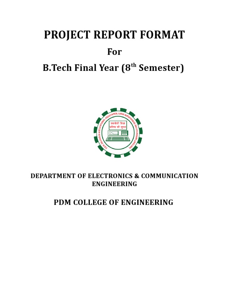 Project Report Format (B.tech 8th Semester) | PDF | Active Server Pages ...
