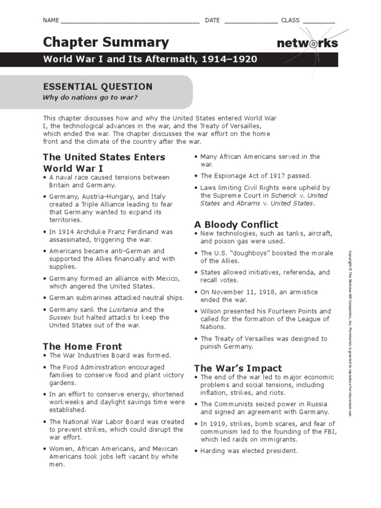 ww1 - Chapter Summary | PDF | World War I | German Empire