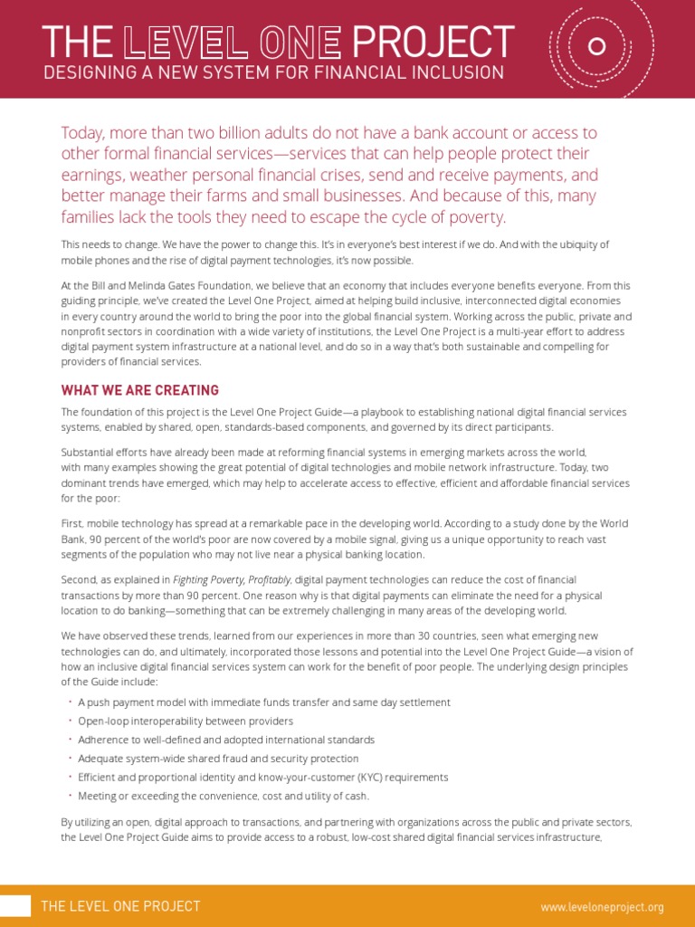 Level One Project Overview | PDF | Poverty | Poverty & Homelessness