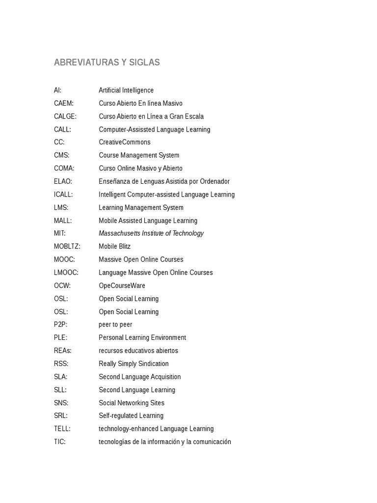 Abreviaturas y Siglas | PDF | Social Science | Computers