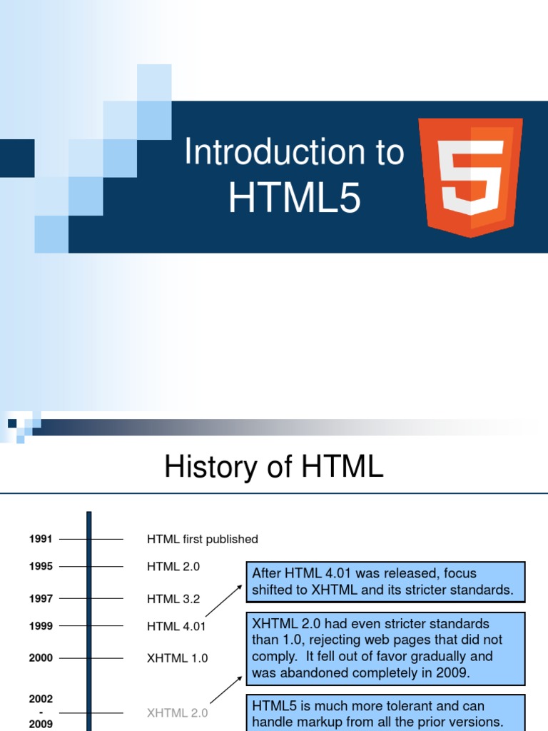 Introduction To HTML5 | Download Free PDF | Html | Xhtml