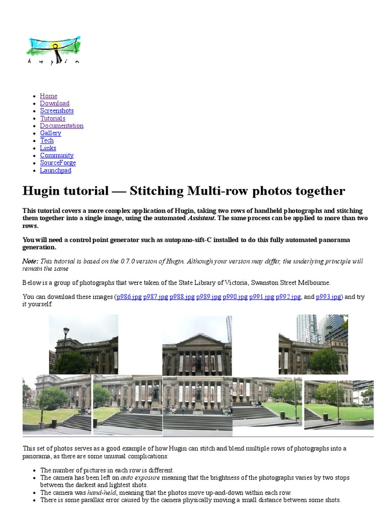 Hugin Multi-Row Photo Stitching Guide | PDF | Imaging | Optics