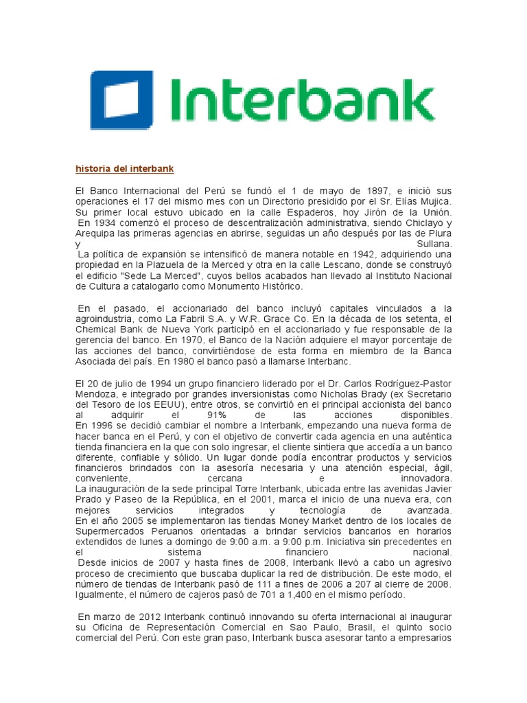 Banco Interbank | PDF | Bancos | Economias