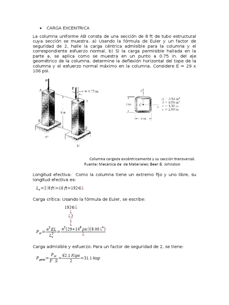 Carga Excentrica | PDF