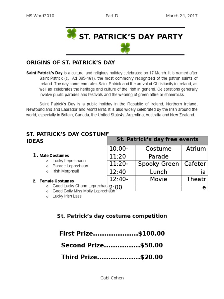St. Patrick's Day Party Guide 2017 | PDF
