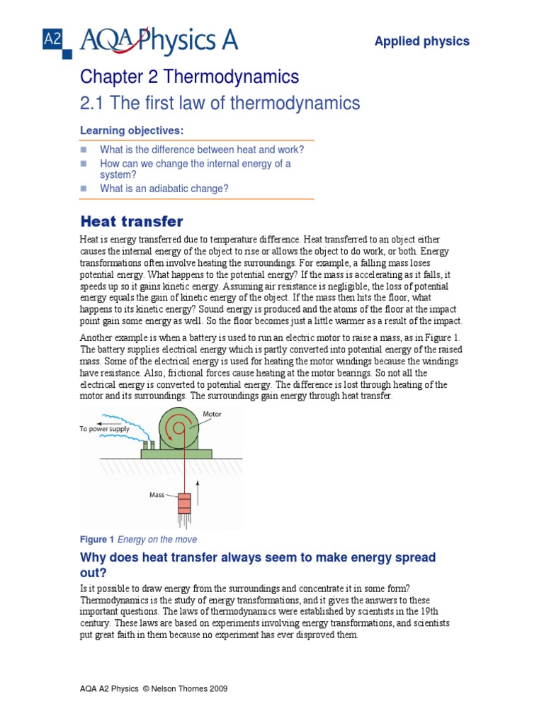 AQA A Level Applied Physics Chapter 2 Thermodynamics | PDF | Internal ...