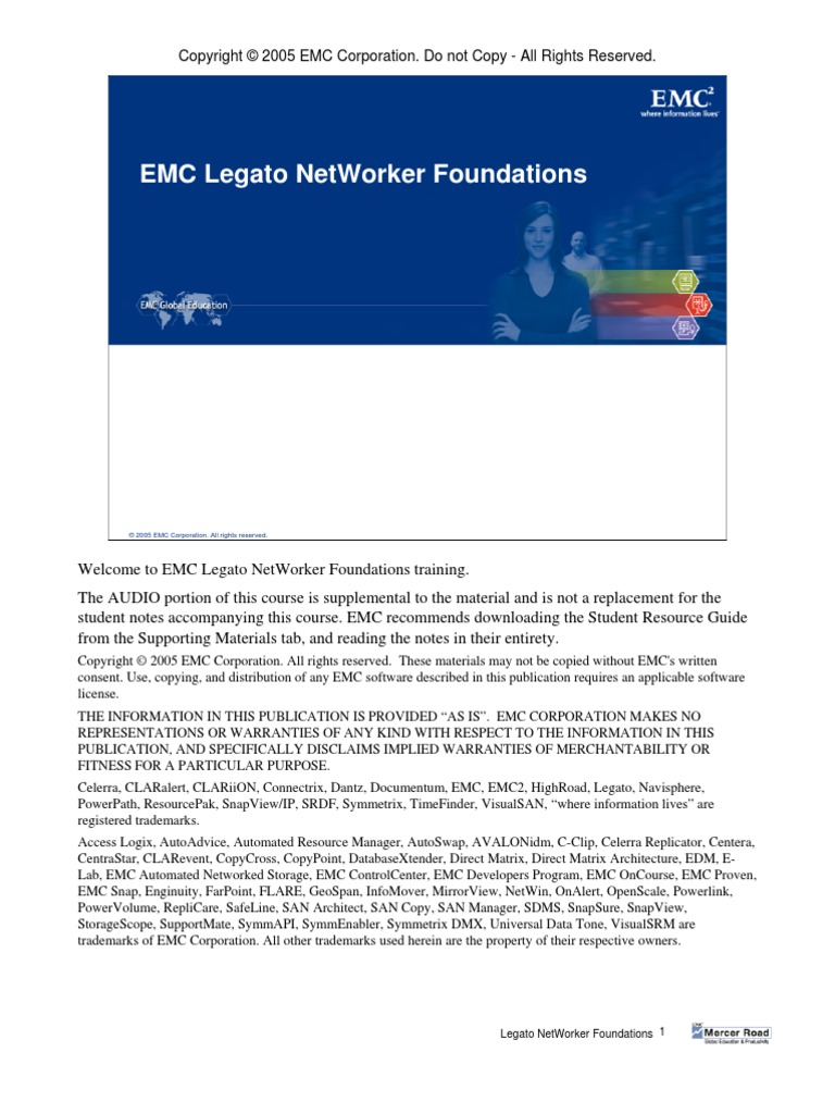 Emc Legato Networker Foundations | PDF | Backup | Graphical User Interfaces