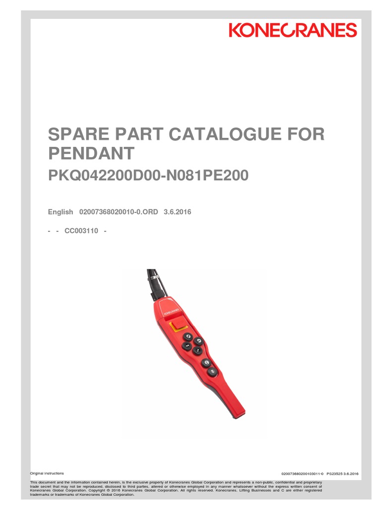 9b. Spare Part Catalogue For Pendant | PDF | Trade Secret | Trademark
